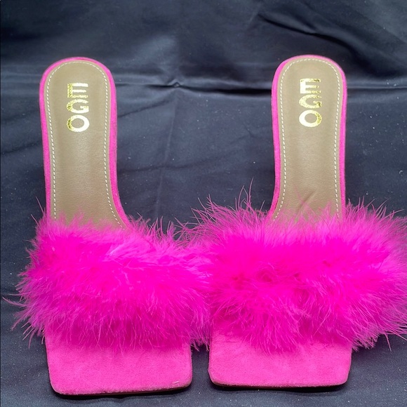 EGO | Shoes | Ego Pink Fluffy Mule Heels | Poshmark